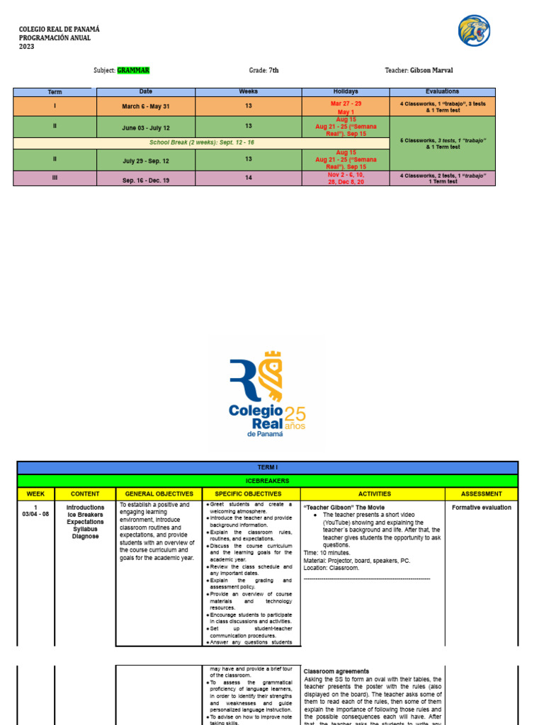 CRP 2024 - GRAMMAR - 7th Grade - Long Range Plan | PDF | Adverb | Verb
