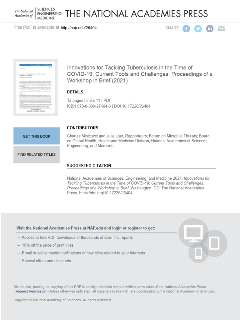 Innovations For Tackling Tuberculosis in The Time of Covid - 19 | Download Free PDF ...
