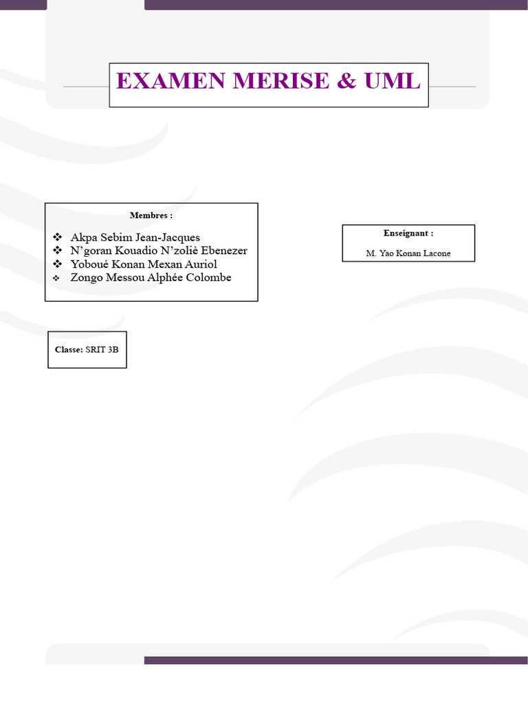 Exercice Merise & UML | PDF