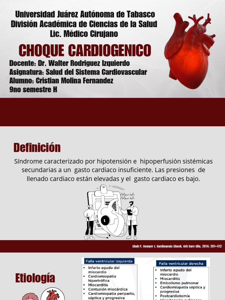 Choque Cardiogenico Pdf Choque Circulatorio Epidemiología