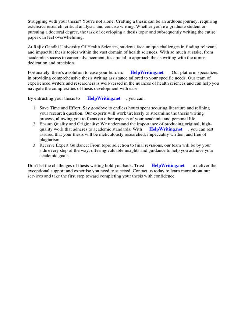 Thesis Topics Rajiv Gandhi University of Health Sciences | PDF | Thesis ...