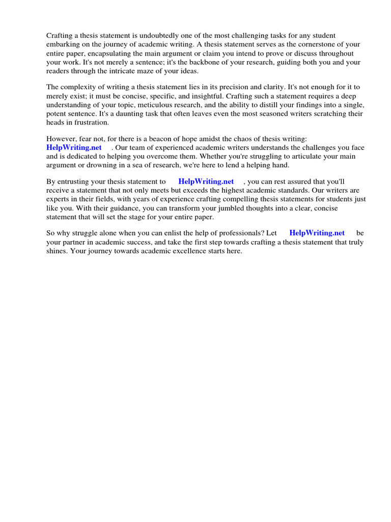 A Thesis Statement Must Make A Claim That Apex | PDF | Essays | Thesis