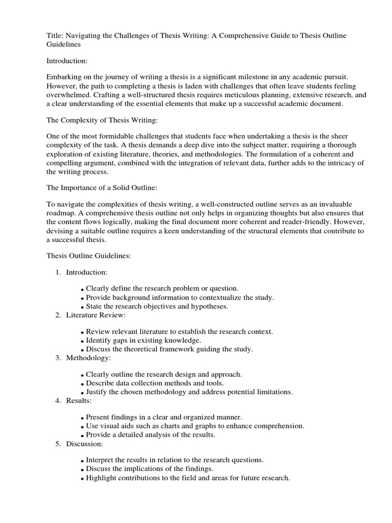 Thesis Outline Guidelines | PDF | Thesis | Methodology