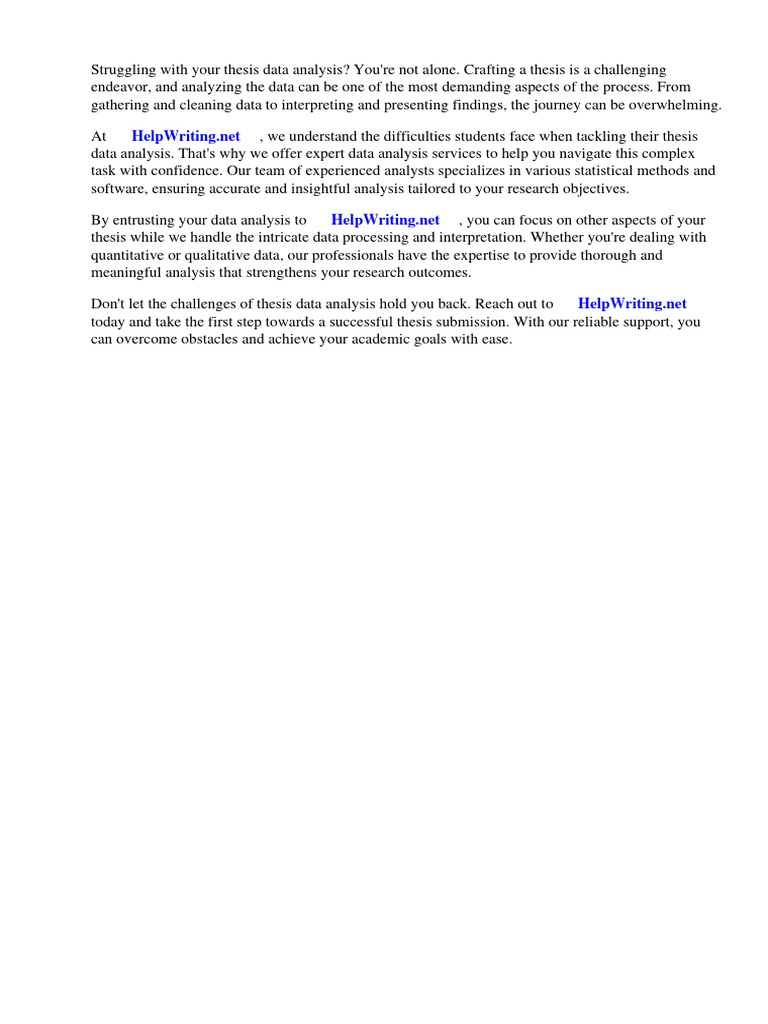 Thesis Data Analysis Services | PDF