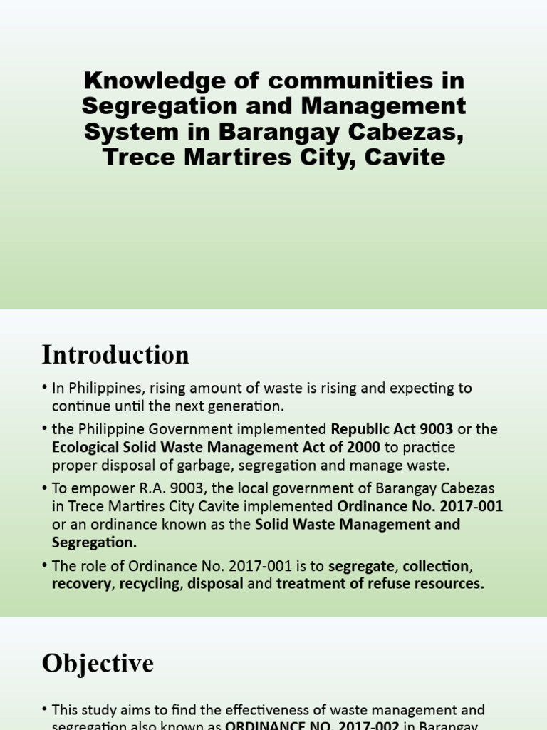Waste Segregation and Management Policy Analysis | PDF | Waste ...