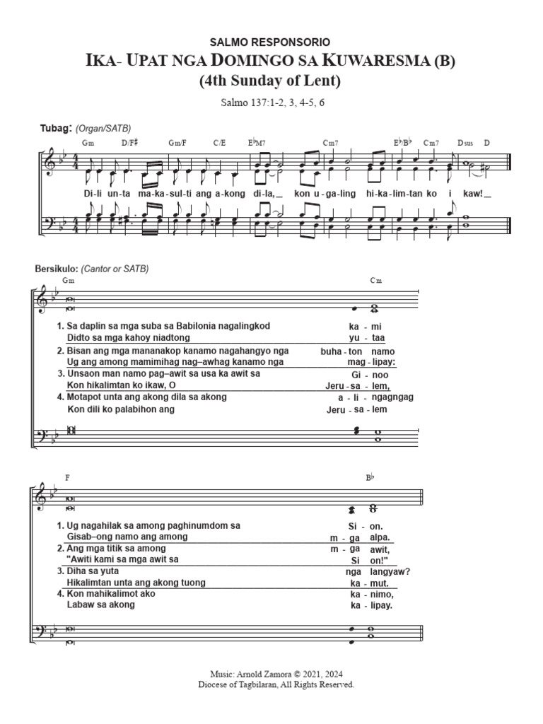 4th SUN Lent B Ceb Score | PDF