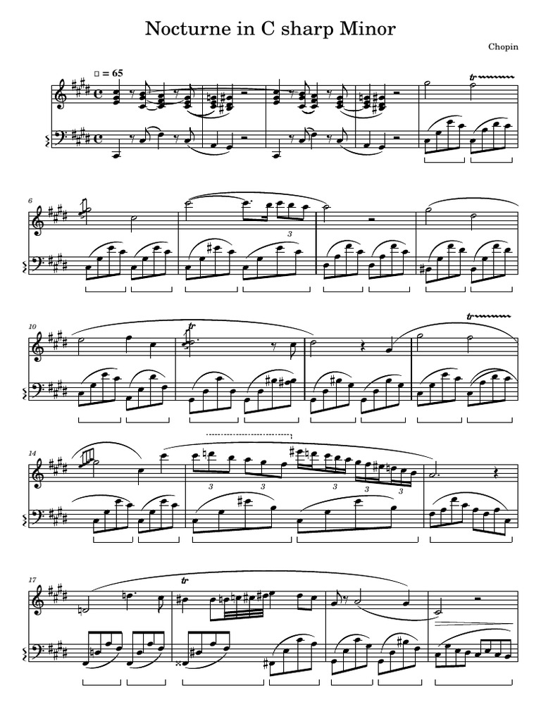 Nocturne in C Sharp Minor | PDF | Musical Compositions | Musical Forms