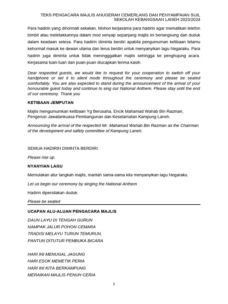 Teks Ucapan MC Hac 2023 | PDF