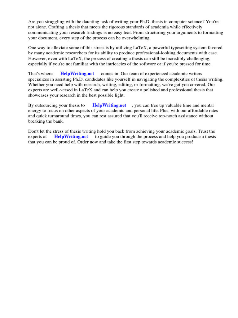 Latex PHD Thesis Template Computer Science | PDF | Thesis | Page Layout