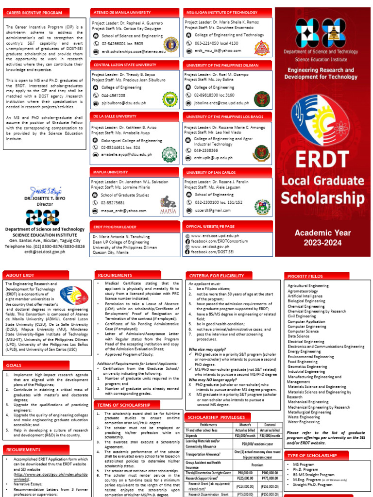 ERDT Brochure 2023-2024 | PDF | Doctor Of Philosophy | Academic Degree