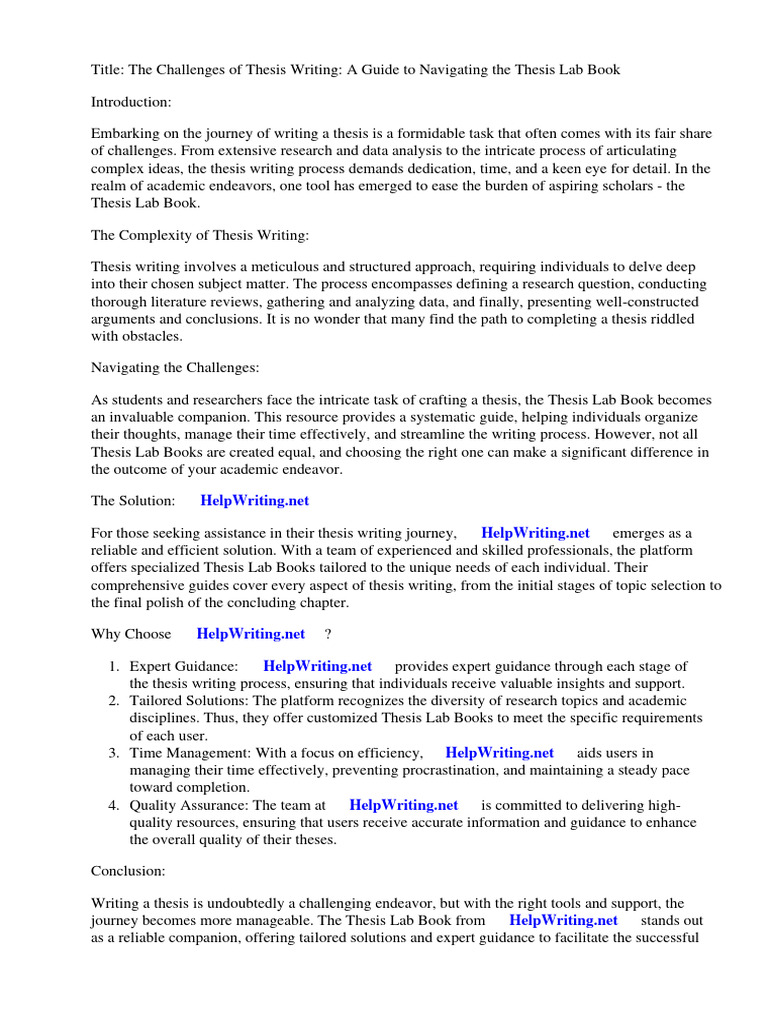 Thesis Lab Book | PDF | Thesis | Shock (Circulatory)