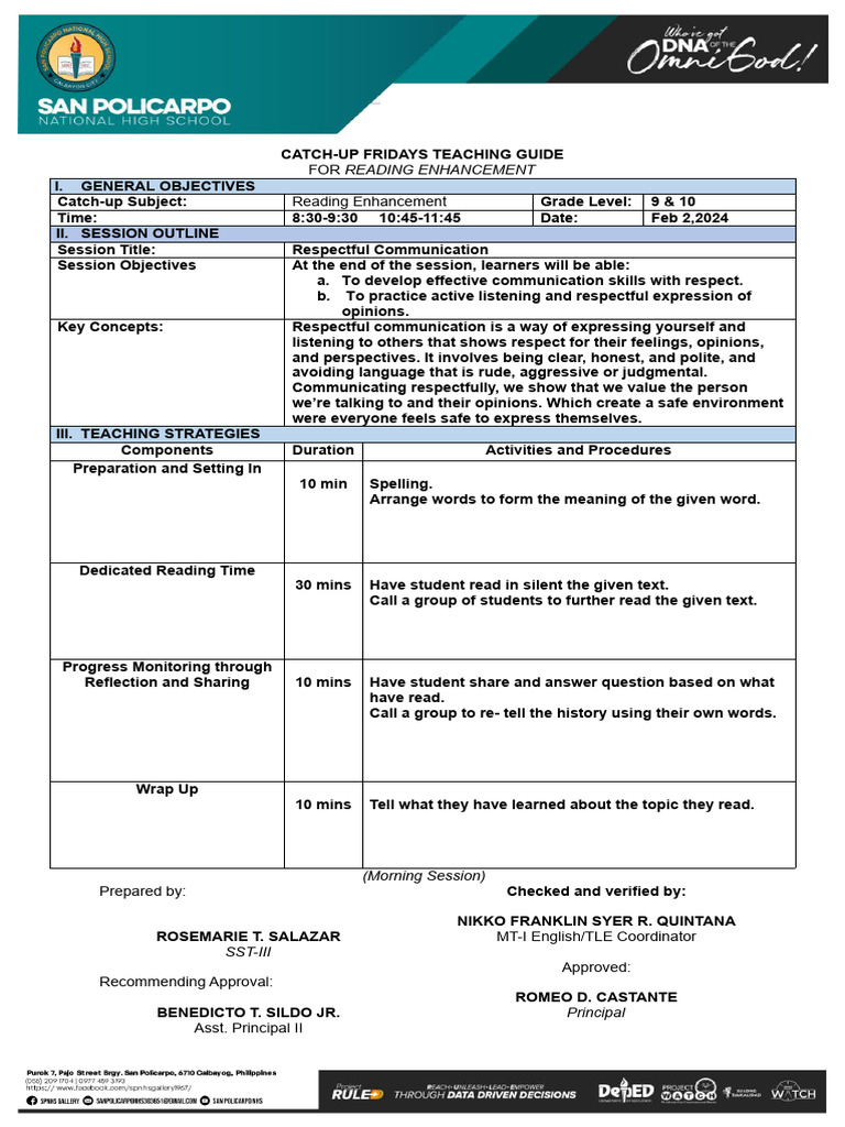 Catch Up Friday Morning Session | PDF | Communication | Cognitive Science