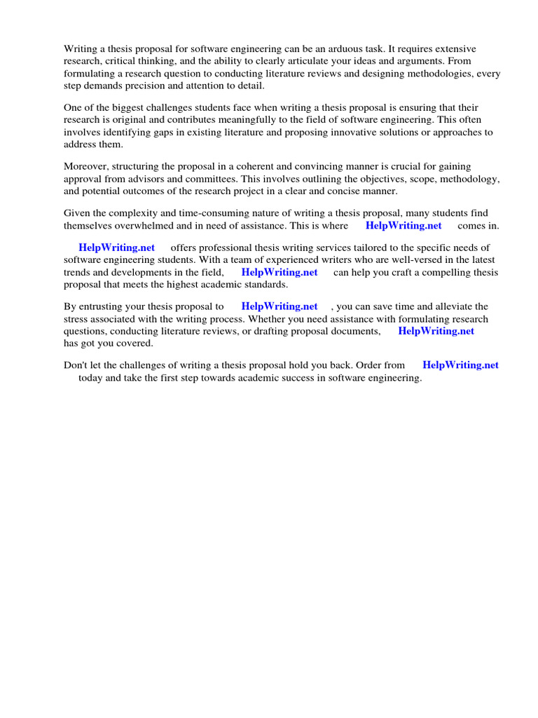 Thesis Proposal For Software Engineering | Download Free PDF | Thesis | Methodology
