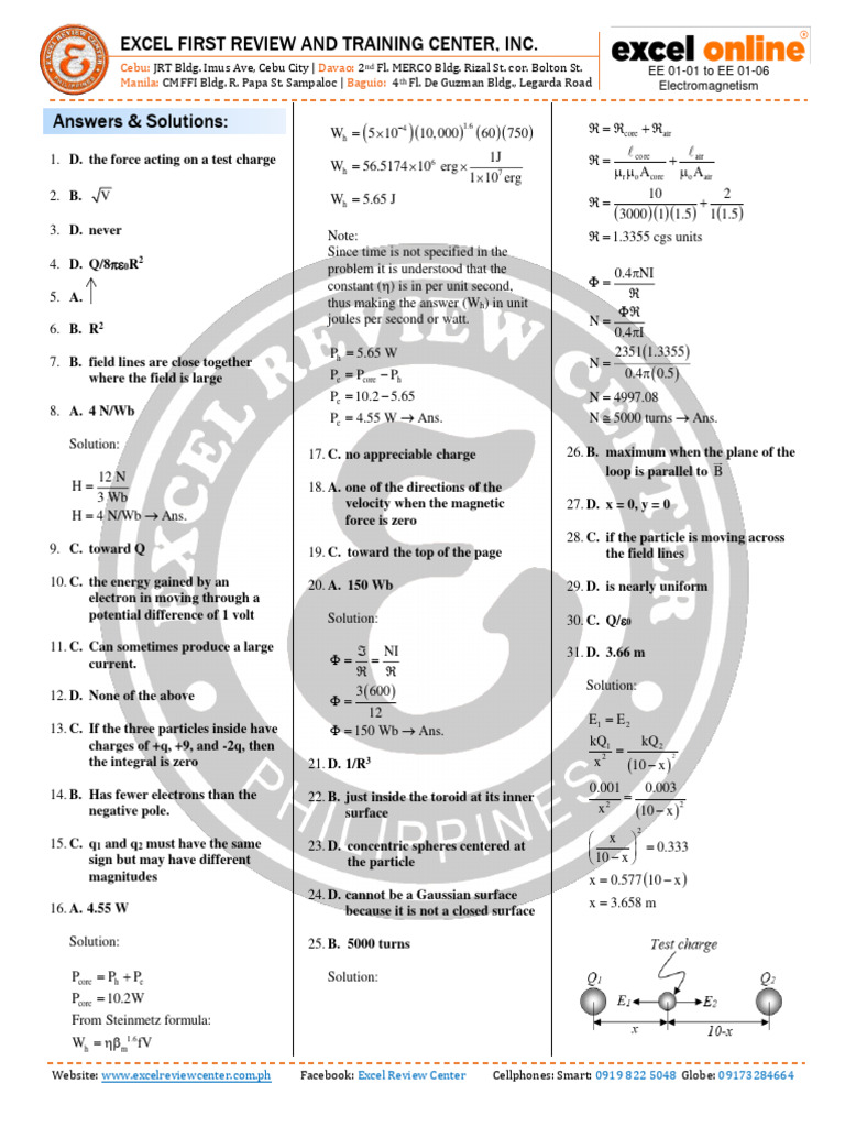 Writable Uploads Resources Files EE 01 01 to EE 01 06 Solution | PDF | Physical Quantities ...
