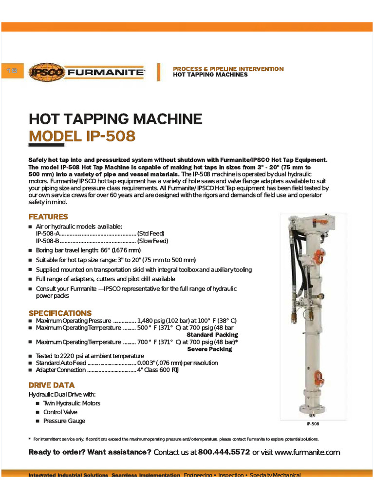 Hot Tapping Machuine IP-508 | PDF