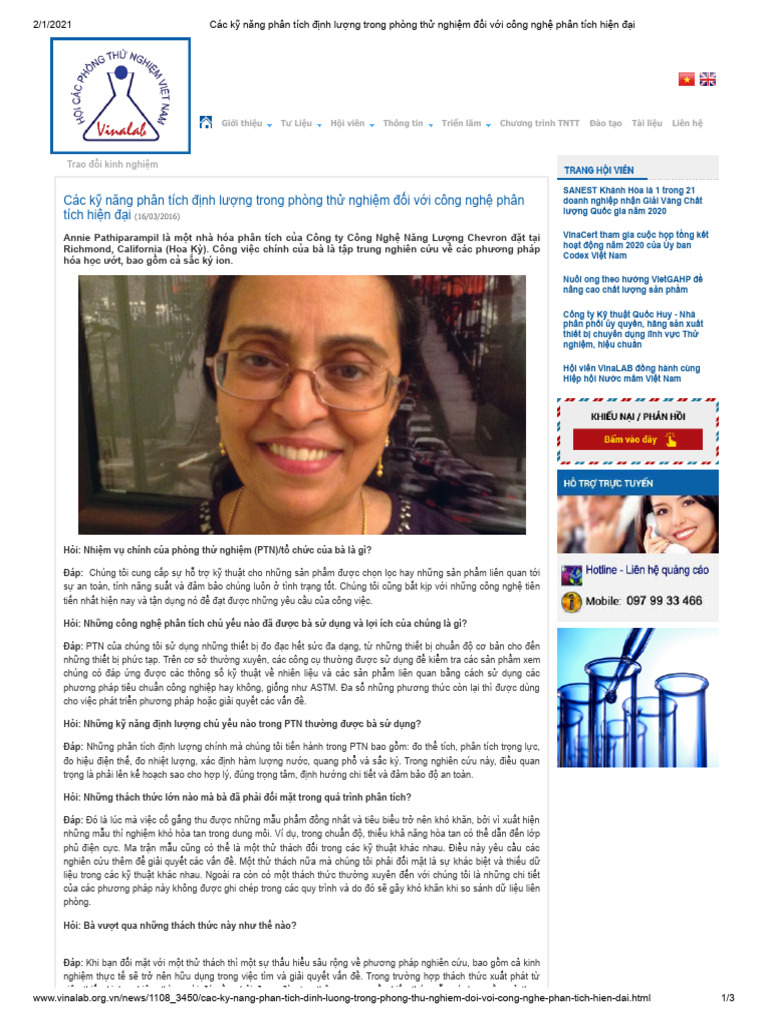 Các kỹ năng phân tích định lượng trong phòng thử nghiệm đối với công nghệ phân tích hiện đại | PDF