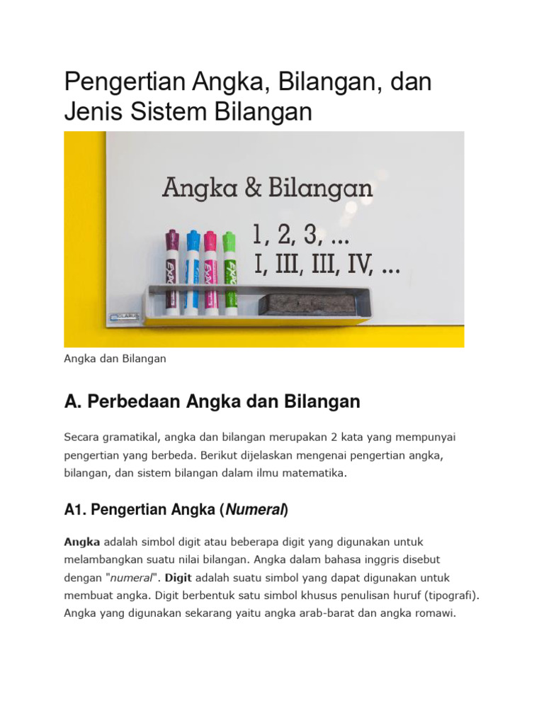 Bedanya Angka Dan Bilangan | PDF