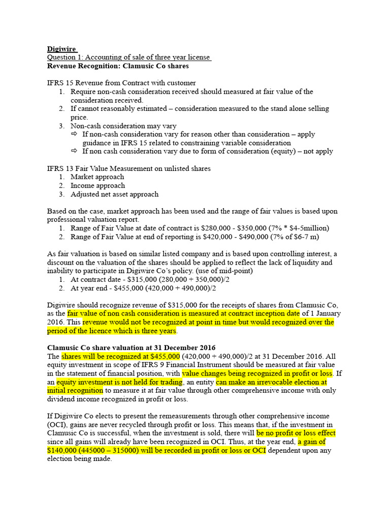 SBR Revision (Analysis) | PDF | Fair Value | International Financial ...