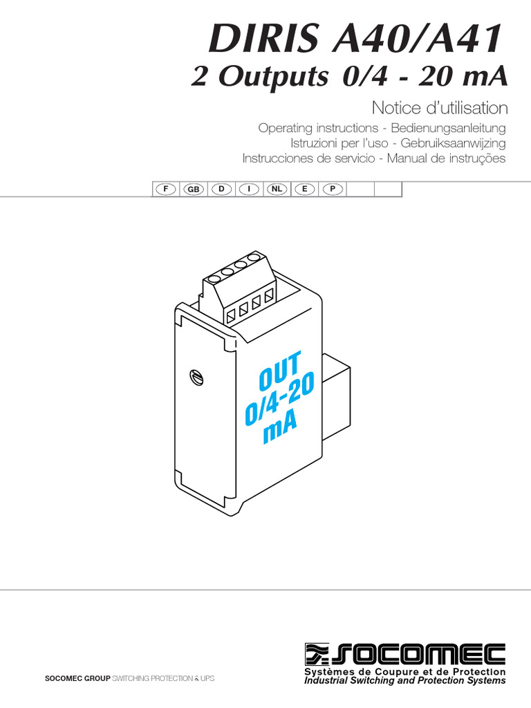 DIRIS A40 2analog Outputs | PDF