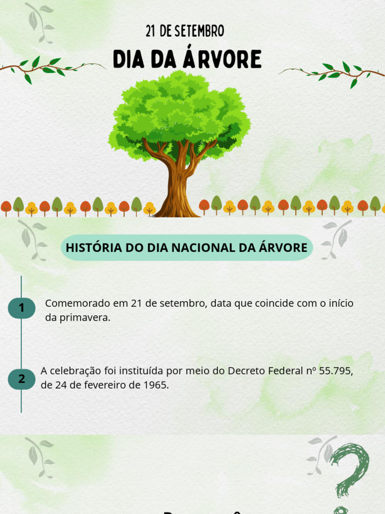 DIA DA ÁRVORE | PDF | Árvores | Ambiente natural