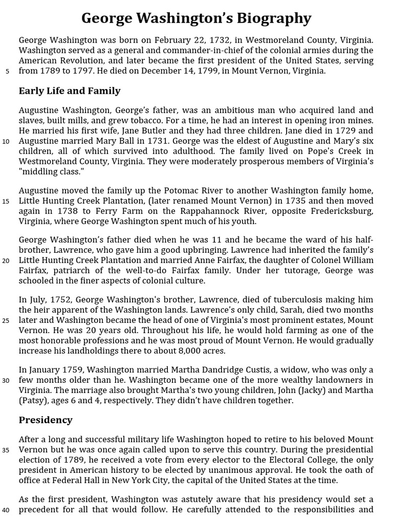 George Washington: A Comprehensive Biography | PDF | George Washington ...