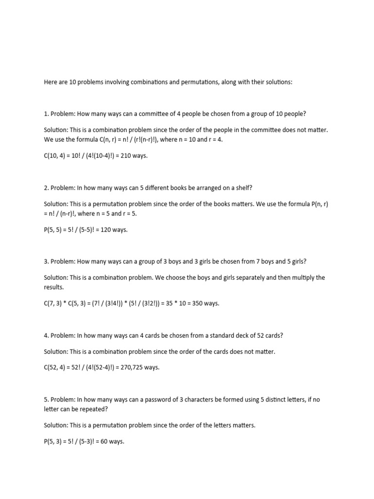 Math 10 Long Quiz | Download Free PDF | Combinatorics | Mathematics