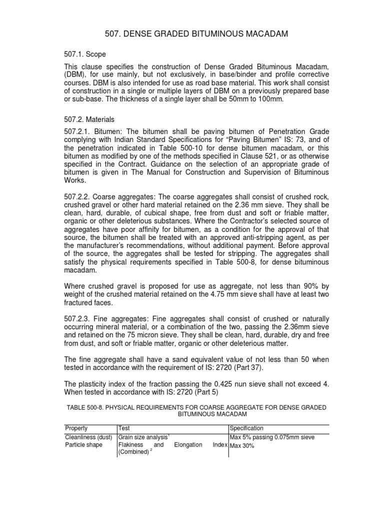 DBM 507 | PDF | Asphalt | Construction Aggregate