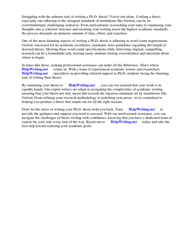 PHD Thesis Word Count Oxford | PDF | Thesis | Writing