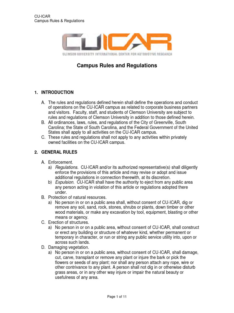 Cu-Icar-Rules & Regulations | PDF