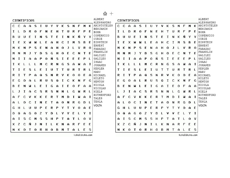 SOPA DE LETRAS DE CIENTIFICOS | PDF