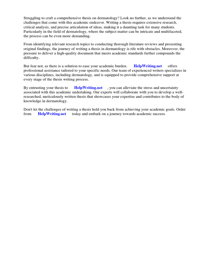 Rguhs Thesis Topics in Dermatology | PDF