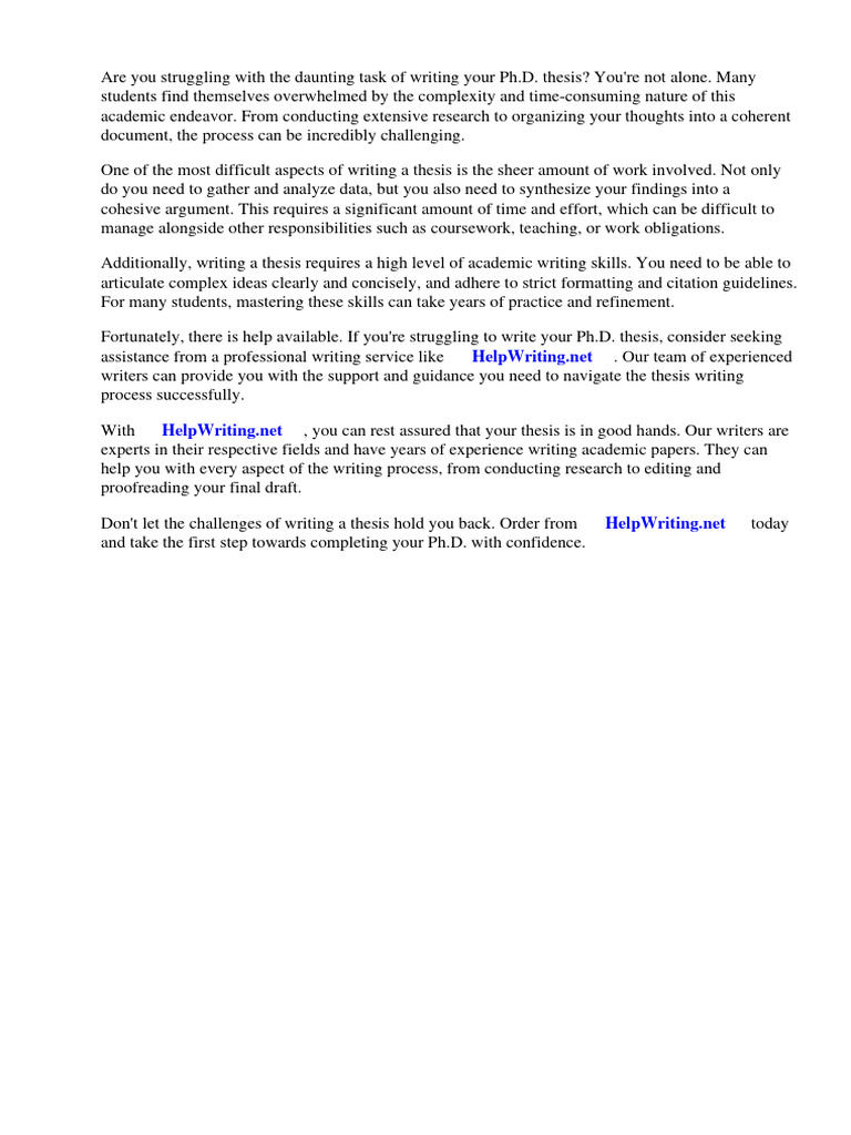 PHD Thesis Writing Software Free | PDF | Thesis | Doctor Of Philosophy