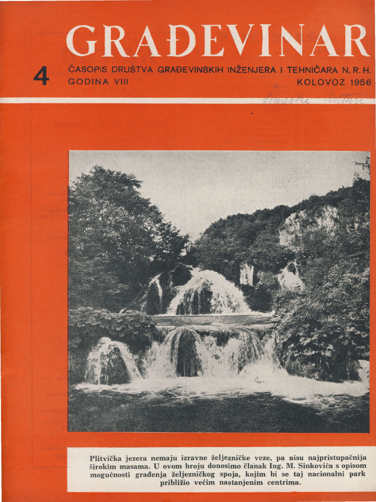 Gradjevinar - Kolovoz1956 - Plitvicke Pruge | PDF