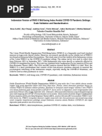 The World Health Organisation - Five Well-Being Index (WHO-5) | PDF