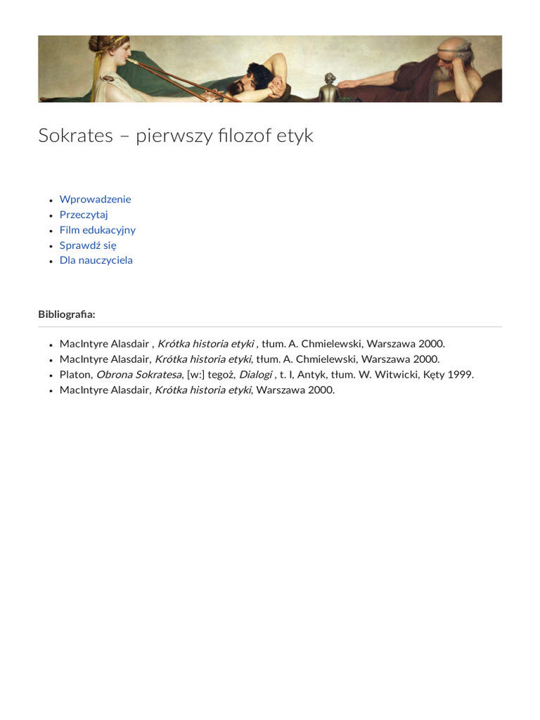 Sokrates Pierwszy Filozof Etyk | PDF