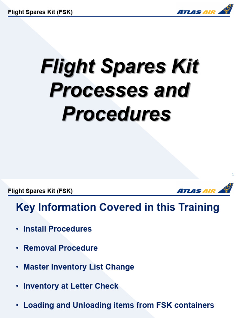 Flight Spares Kit Training FINAL | PDF