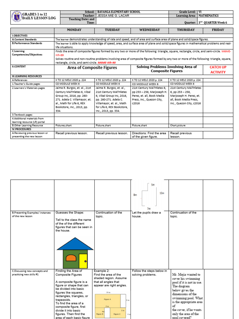 DLL - Mathematics 6 - Q3 - W6 | PDF DLL - Mathematics 6 - Q3 - W6 | PDF