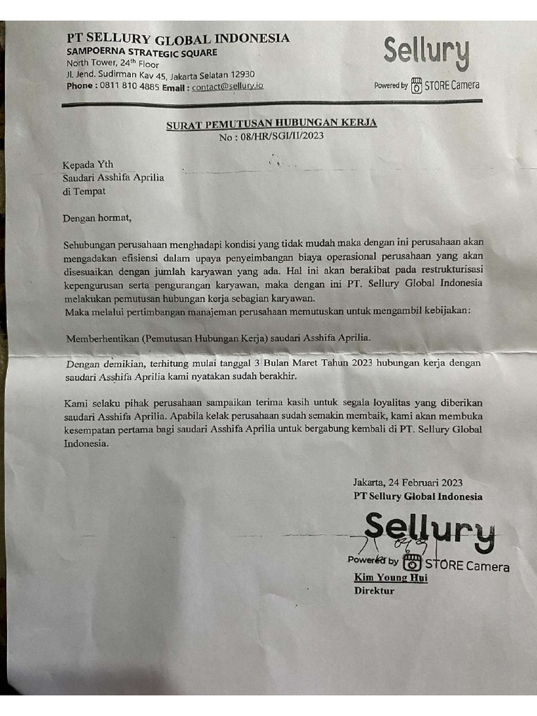 Surat Pengalaman Kerja (Paklaring) | PDF