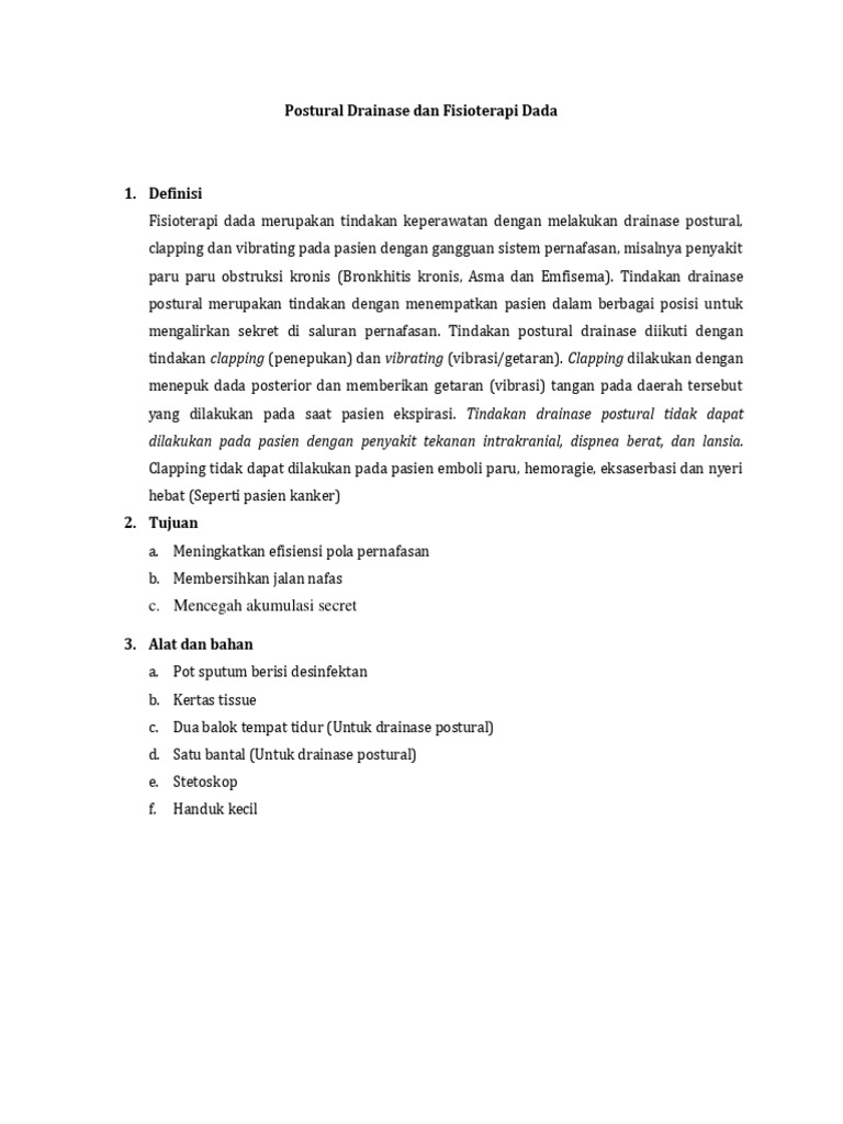 postural-drainase-dan-fisioterapi-dada | PDF