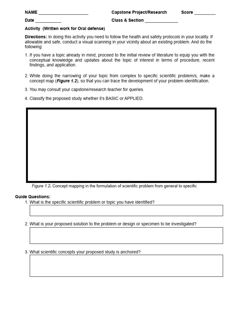CAPSTONE-RESEARCH-ACTIVITY-SHEET-The-Scientific-Problem | PDF ...