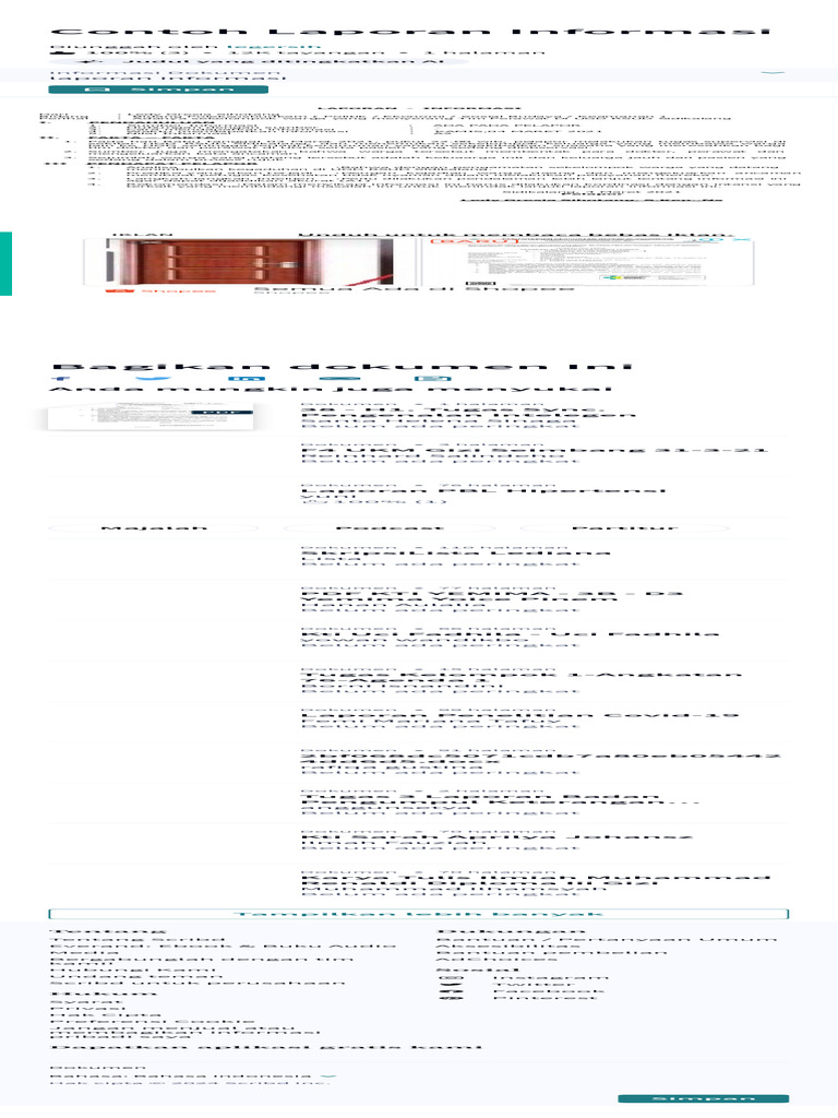 Contoh Laporan Informasi PDF | PDF