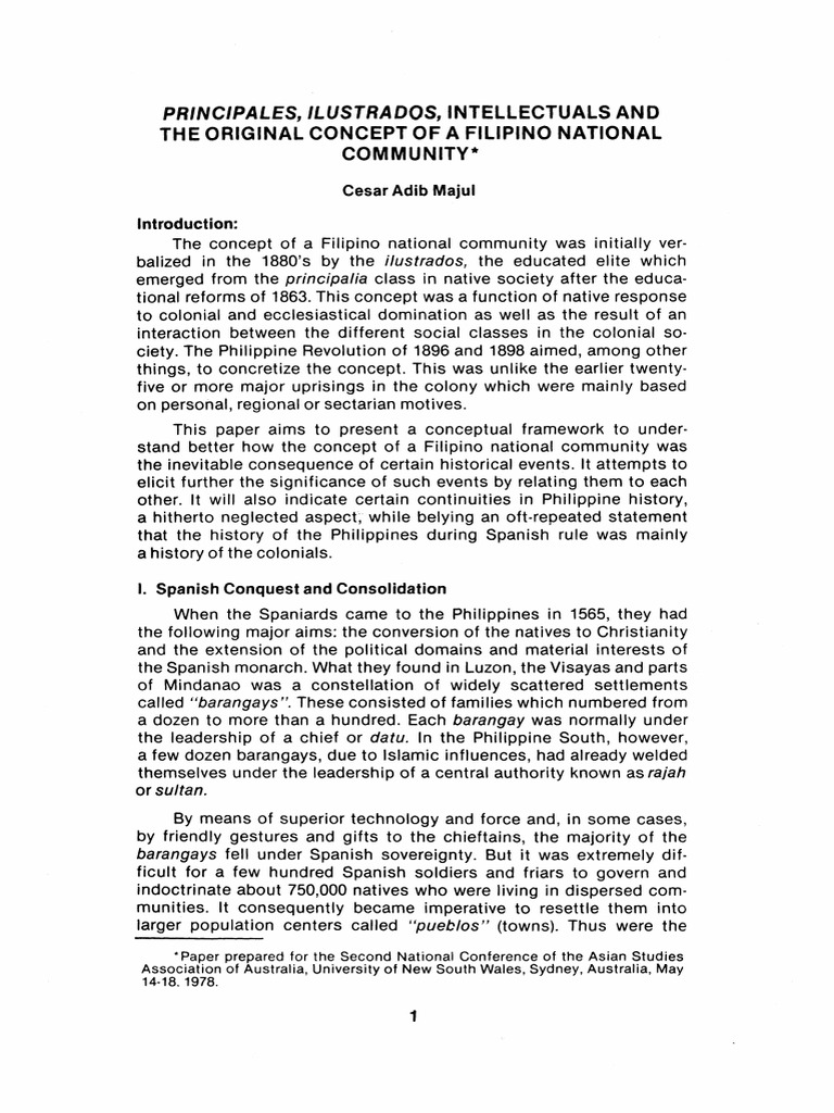 Majul, Cesar, (1973) - Principales, Ilustrados, Intellectuals and The ...