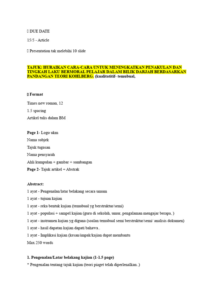Format Tugasan Psikologi Pendidikan | PDF