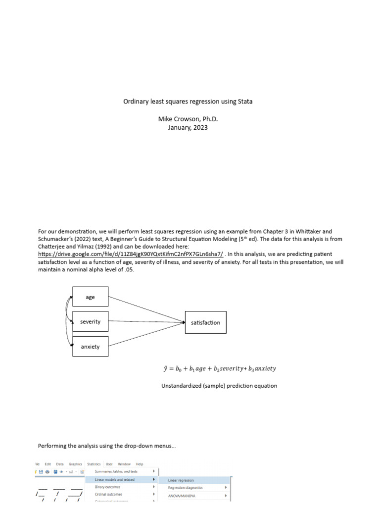 Stata OLS Regression Example | PDF | Coefficient Of Determination ...