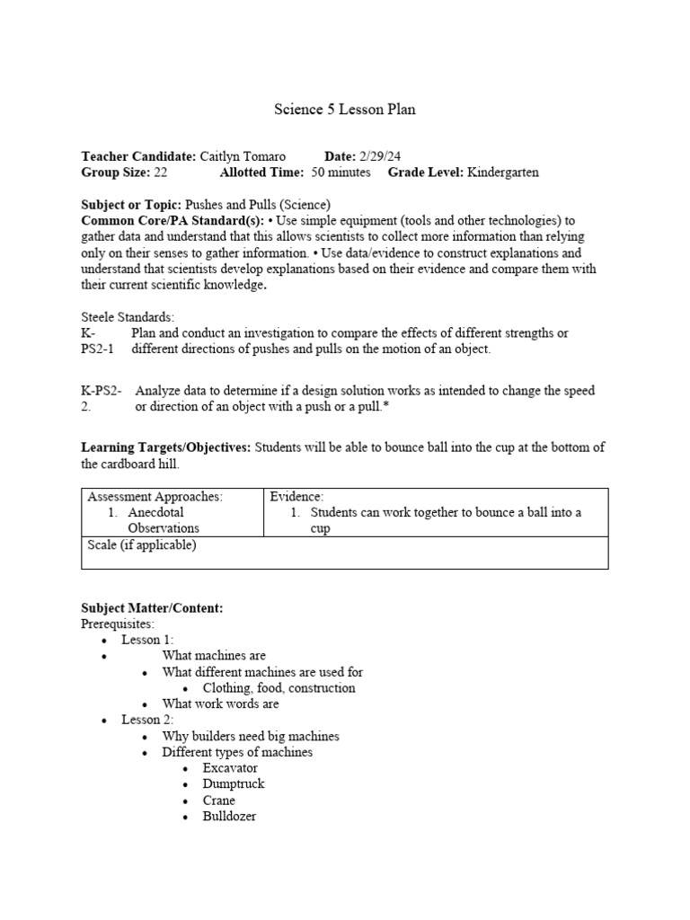 Science 5 Lesson Plan | PDF | Science | Evidence
