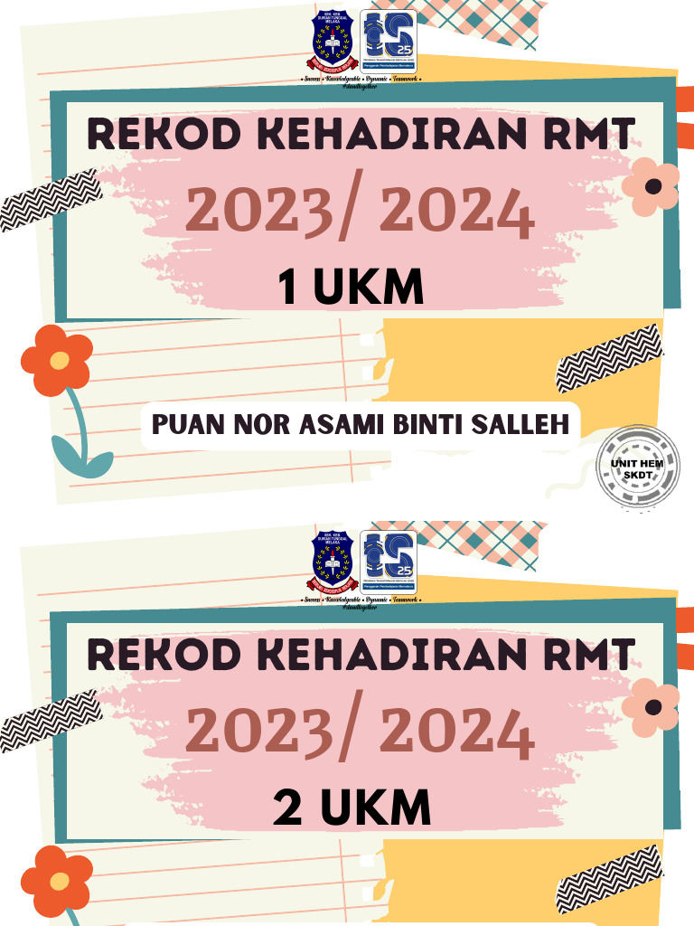 Rekod Kehadiran RMT 20232024 | PDF | Travel