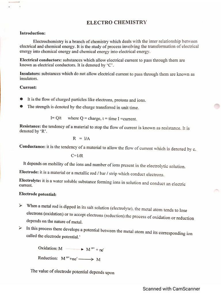 Electrochemistry | PDF
