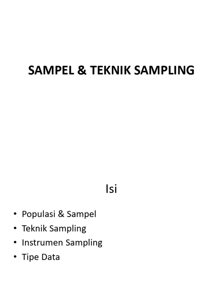 Teknik dan Ukuran Sampel Penelitian | PDF | Pengembangan Diri