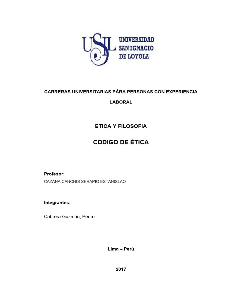 Codigo de Etica - Pedro Cabrera | PDF | Business | Gestión de recursos humanos