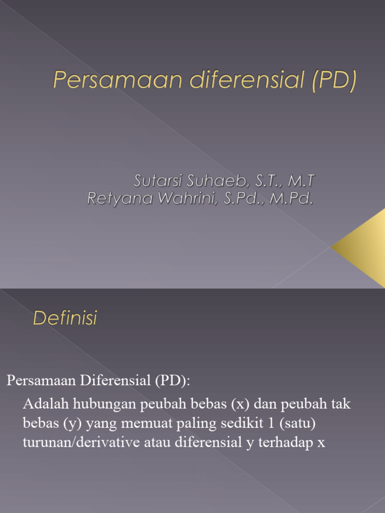 Persamaan Differensial - PPT | PDF